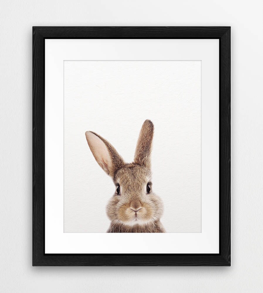 Rabbit Print, Woodland Nursery Decor, Bunny Rabbit Print, Nursery ...