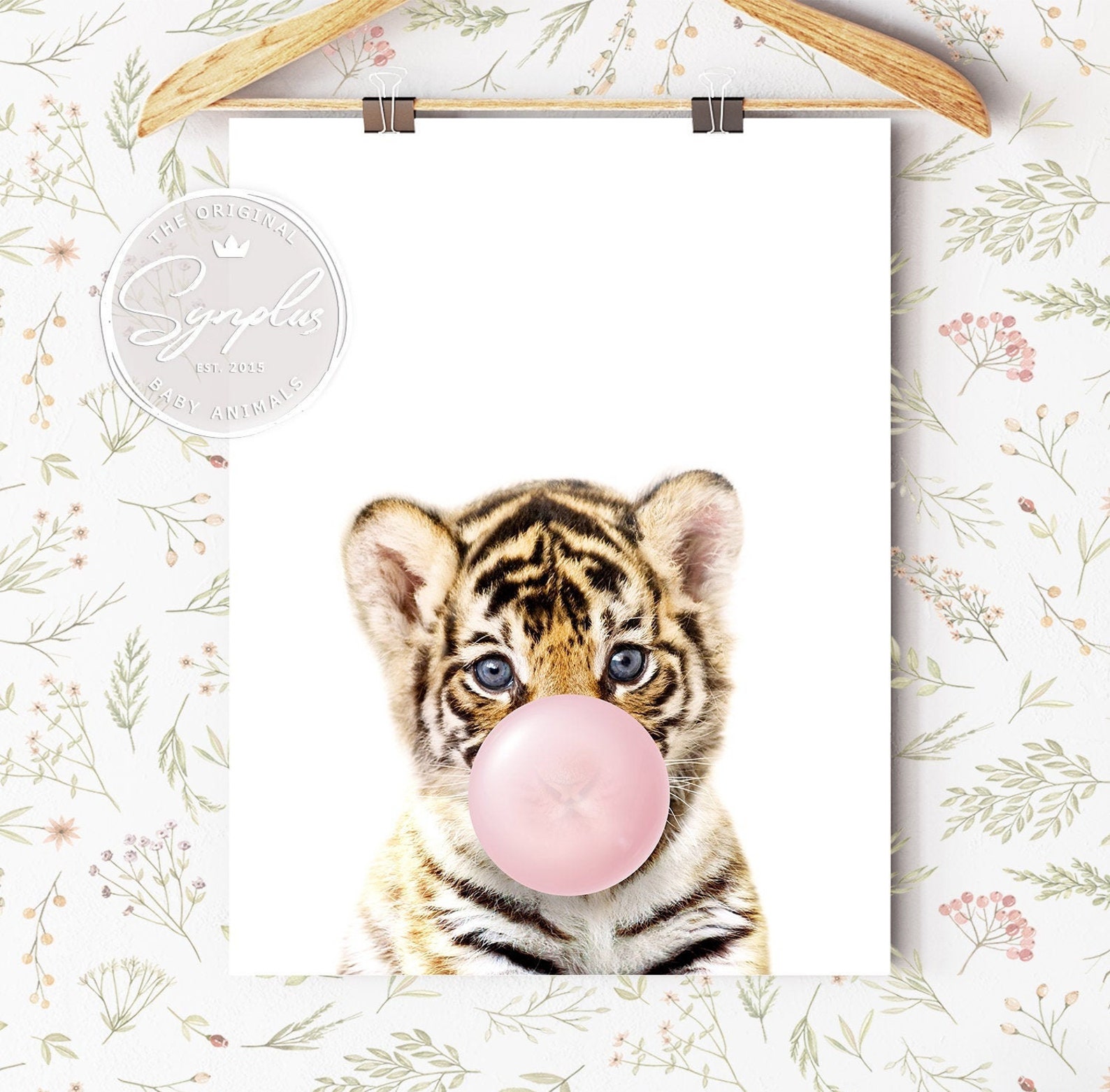 Baby Tiger With Bubble Gum Tiger Cub Blowing Bubble Gum | Etsy