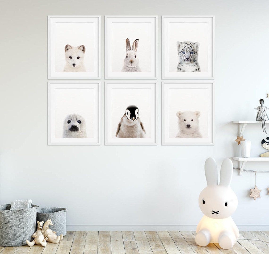 Snow Leopard Print Leopard Cub Wall Art Baby Animal Prints | Etsy