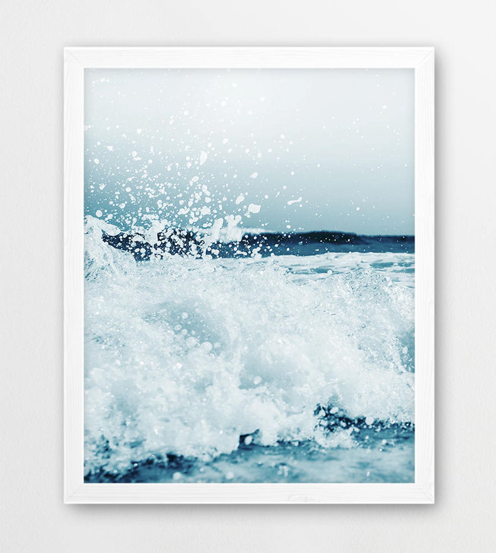 Ocean Wave Print Beach Wall Art Ocean Print Blue Wave Art - Etsy