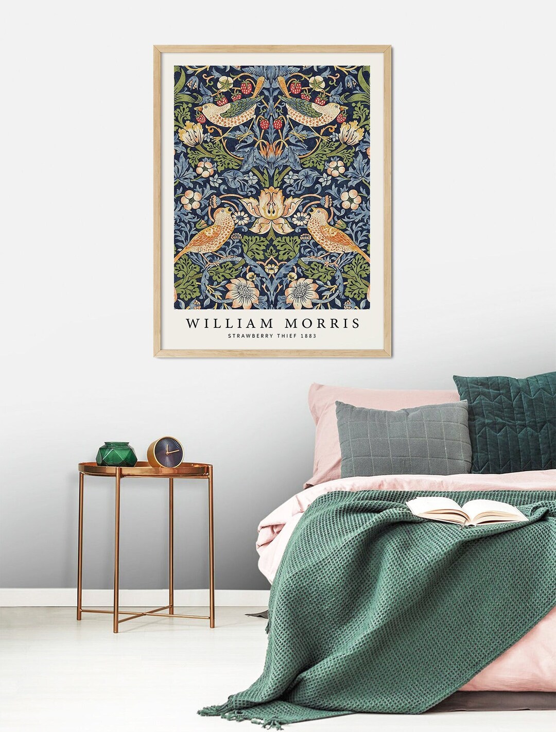William Morris Strawberry Thief Print, Vintage Museum Exhibition Art ...