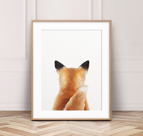 Fox Tail Print Woodland Nursery Wall Art Nursery Decor Baby - Etsy
