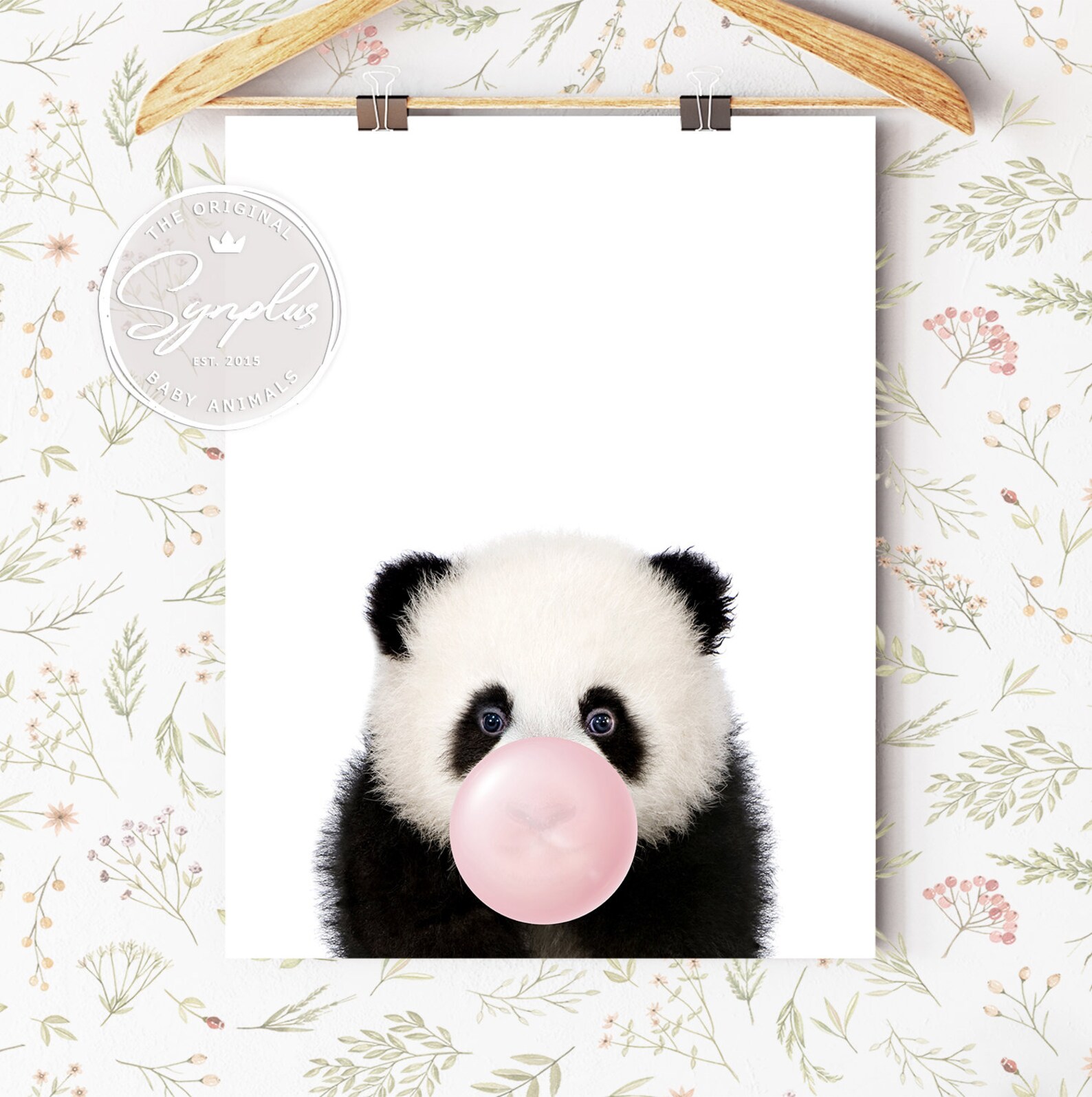 Baby Panda With Bubble Gum, Panda Bear Blowing Bubble Gum, Nursery ...