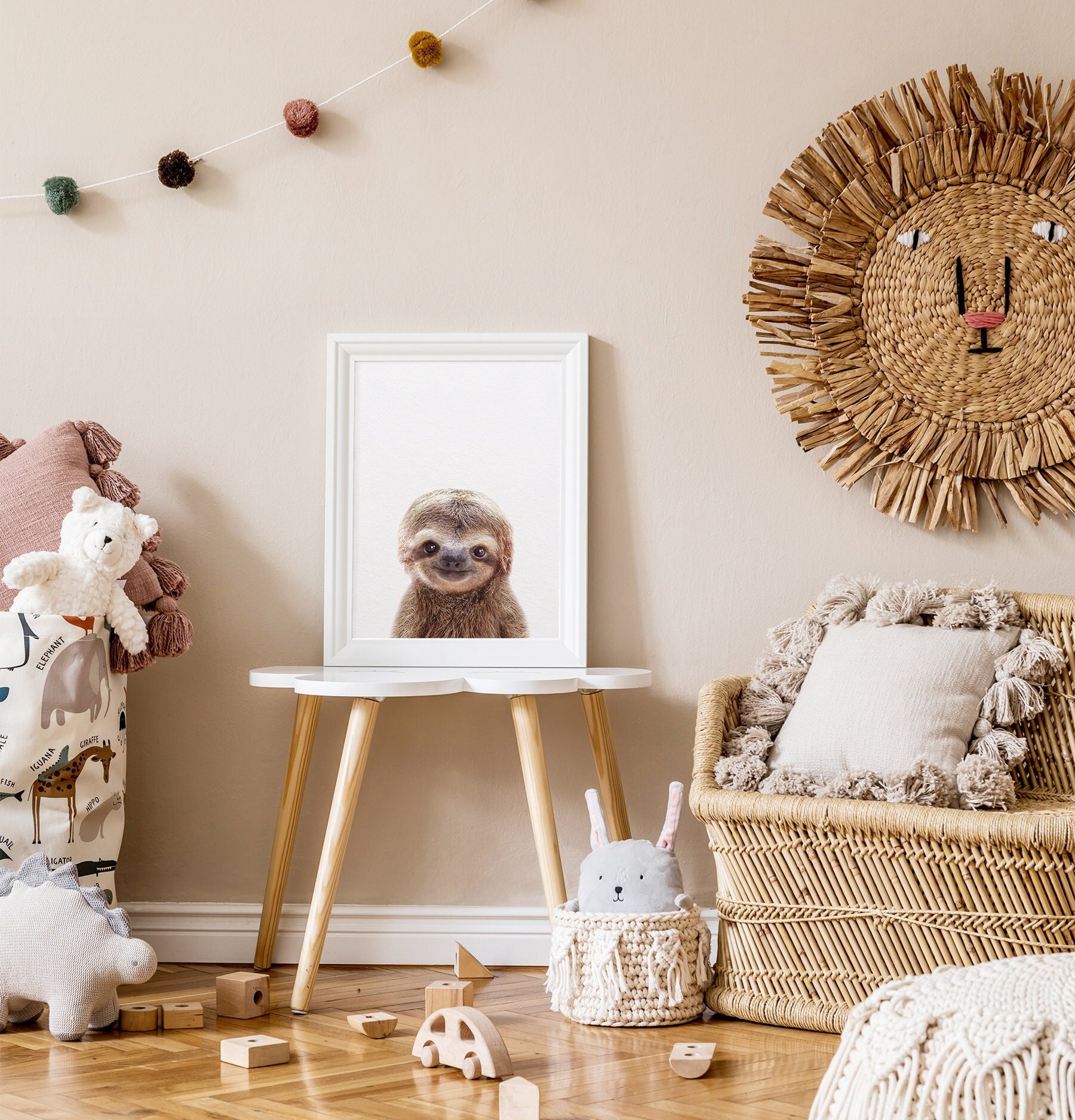 Nursery Wall Art, Baby Sloth Print, Nursery Decor, Sloth Art, Cute Baby ...