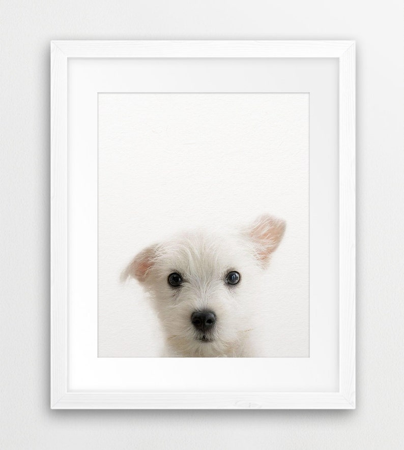 Dog Puppy Print, Nursery Animal Wall Art, Domestic Animal, Kids Pet ...