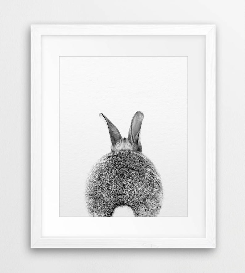 Bunny Print Set, Rabbit Butt Tail Print, Baby Animal Prints, Woodland ...