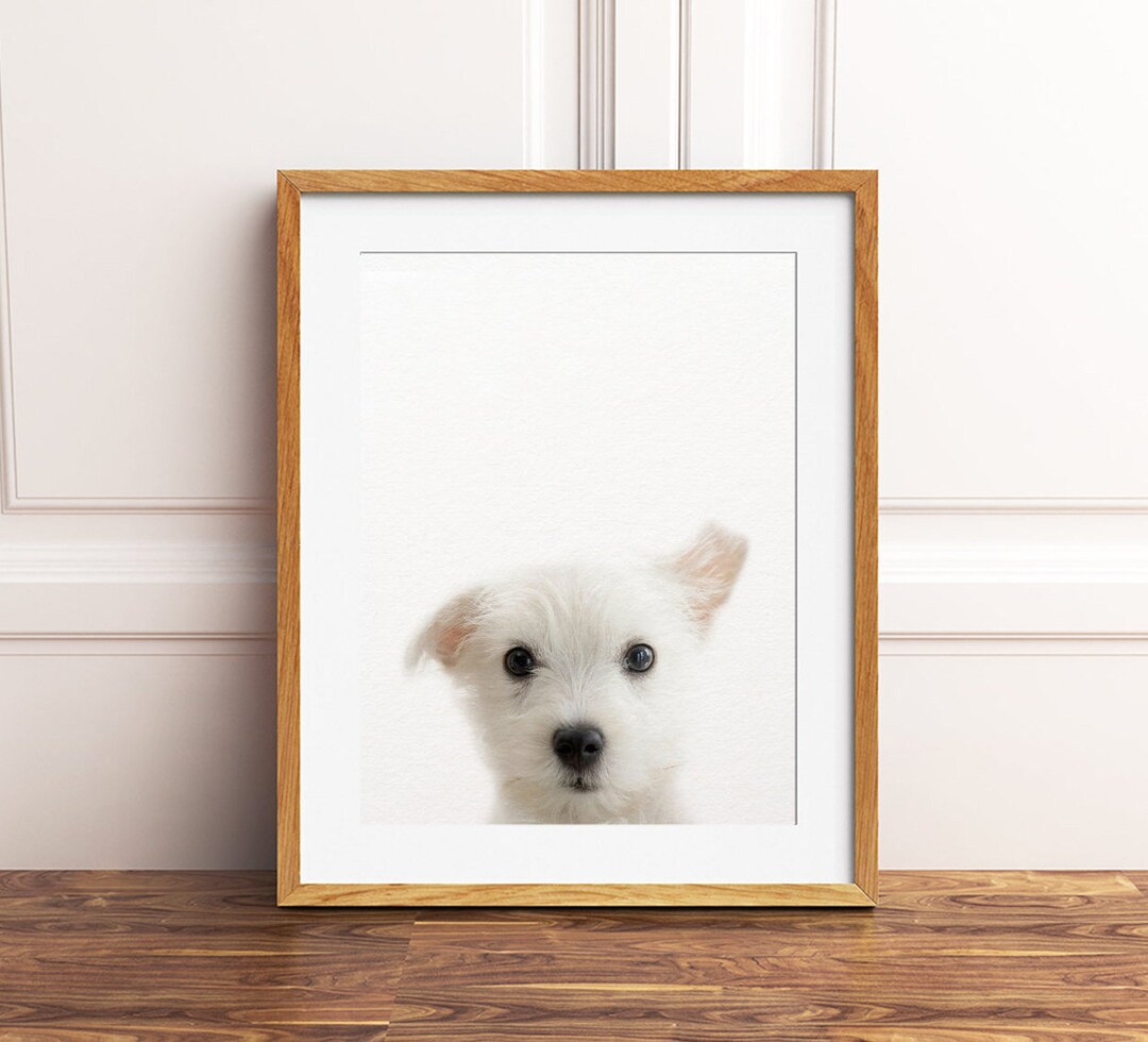 Dog Puppy Print, Nursery Animal Wall Art, Domestic Animal, Kids Pet ...