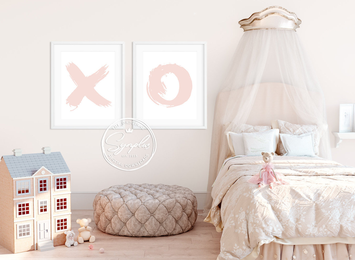 X And O Prints Blush Pink Decor X O Print Set Nursery Wall | Etsy