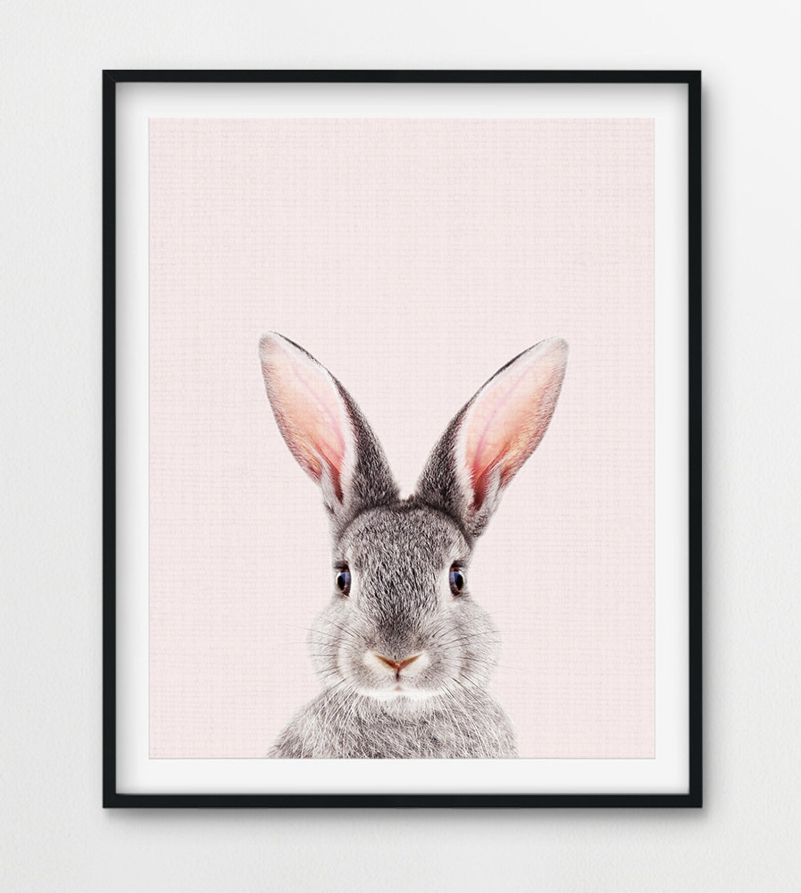 Rabbit Print Set of 2 Bunny Prints Pink Nursery Wall Art | Etsy