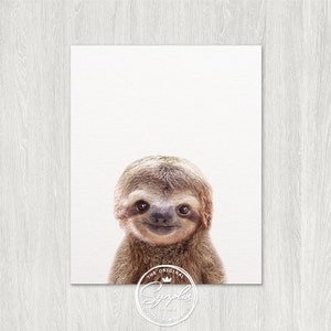 Nursery Wall Art, Baby Sloth Print, Nursery Decor, Sloth Art, Cute Baby ...
