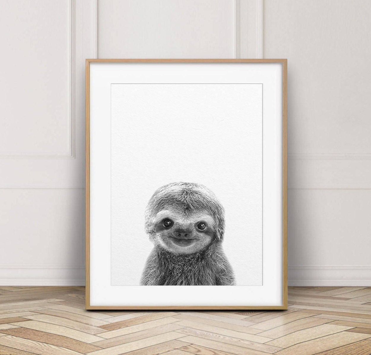 Baby Sloth Print Nursery Decor Baby Animal Prints Black & - Etsy