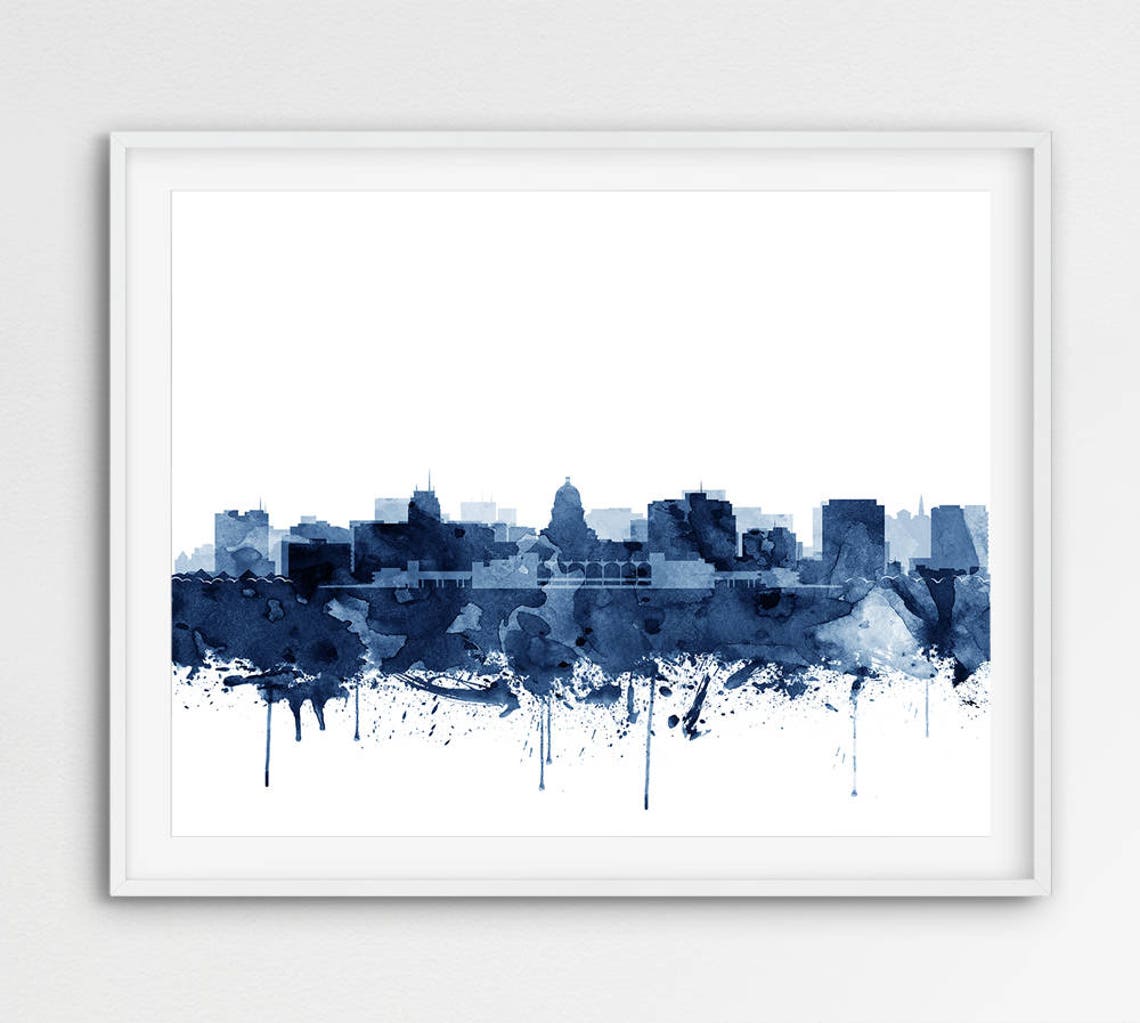 Madison Skyline Print Madison Wisconsin Cityscape Madison - Etsy