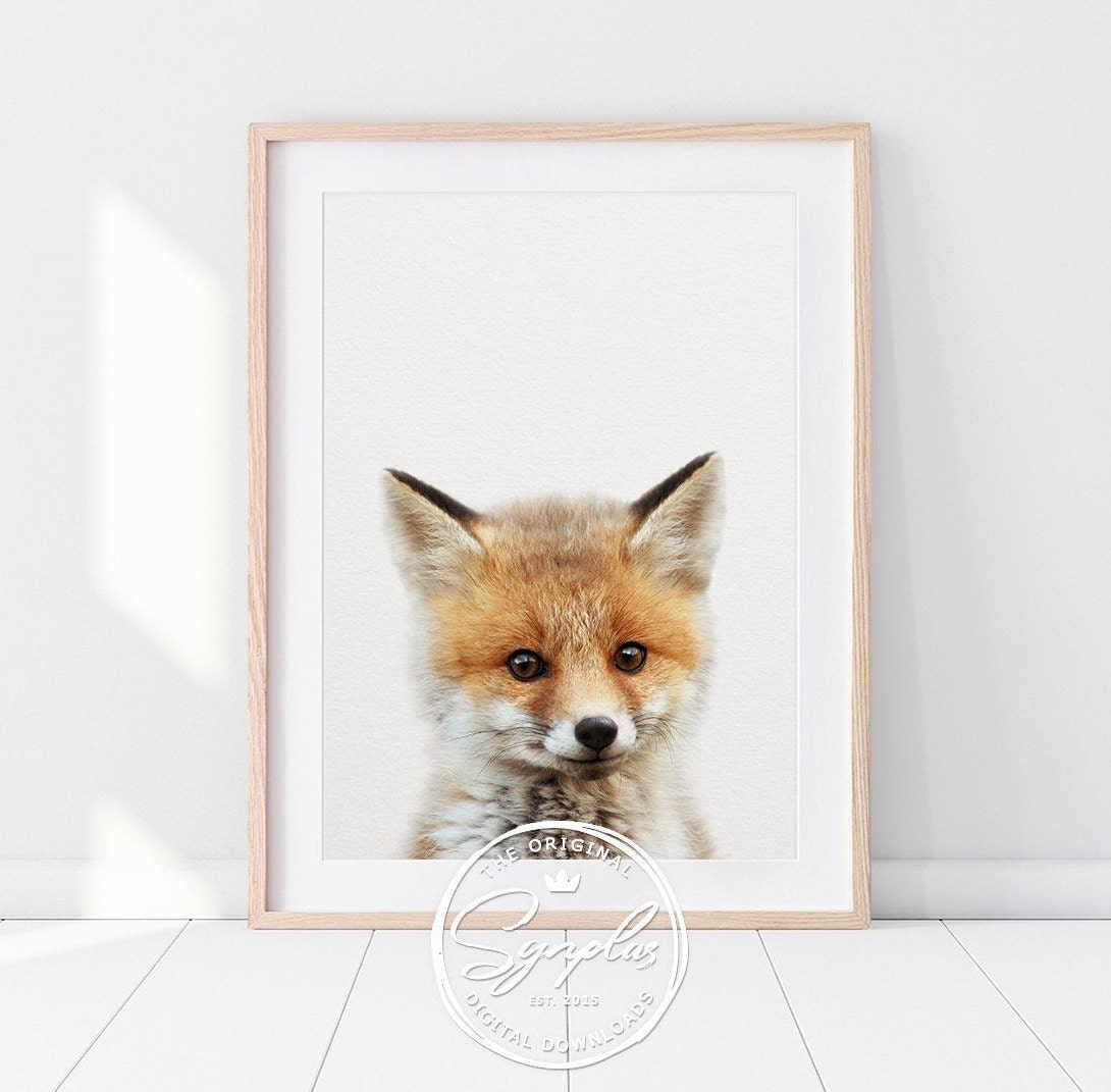 Set of 2 Baby Fox Print, Fox Tail Print, Woodland Nursery Decor, Baby ...