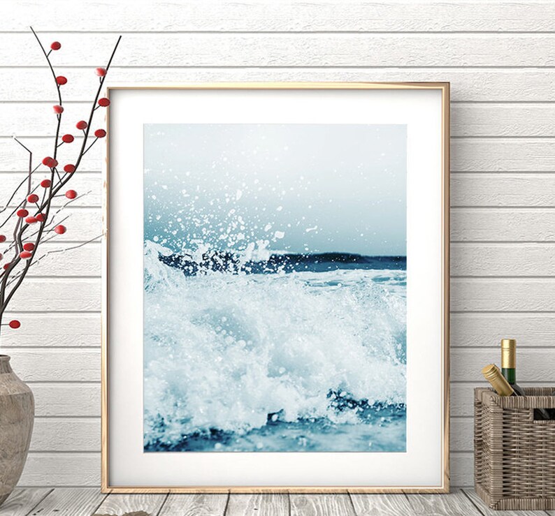 Ocean Wave Print Beach Wall Art Ocean Print Blue Wave Art - Etsy
