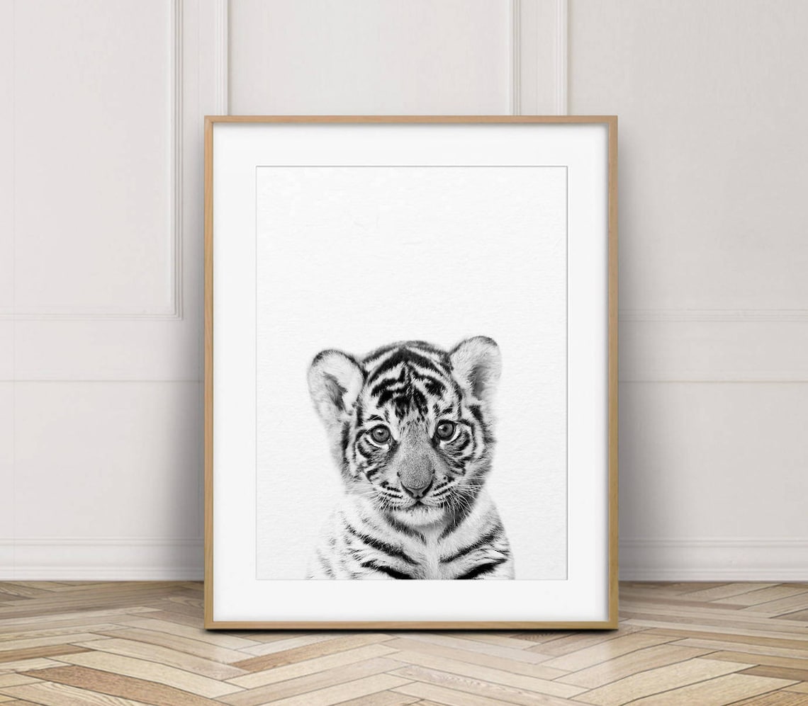 Tiger Cub Print Baby Tiger Art Forest Jungle Animals Baby | Etsy