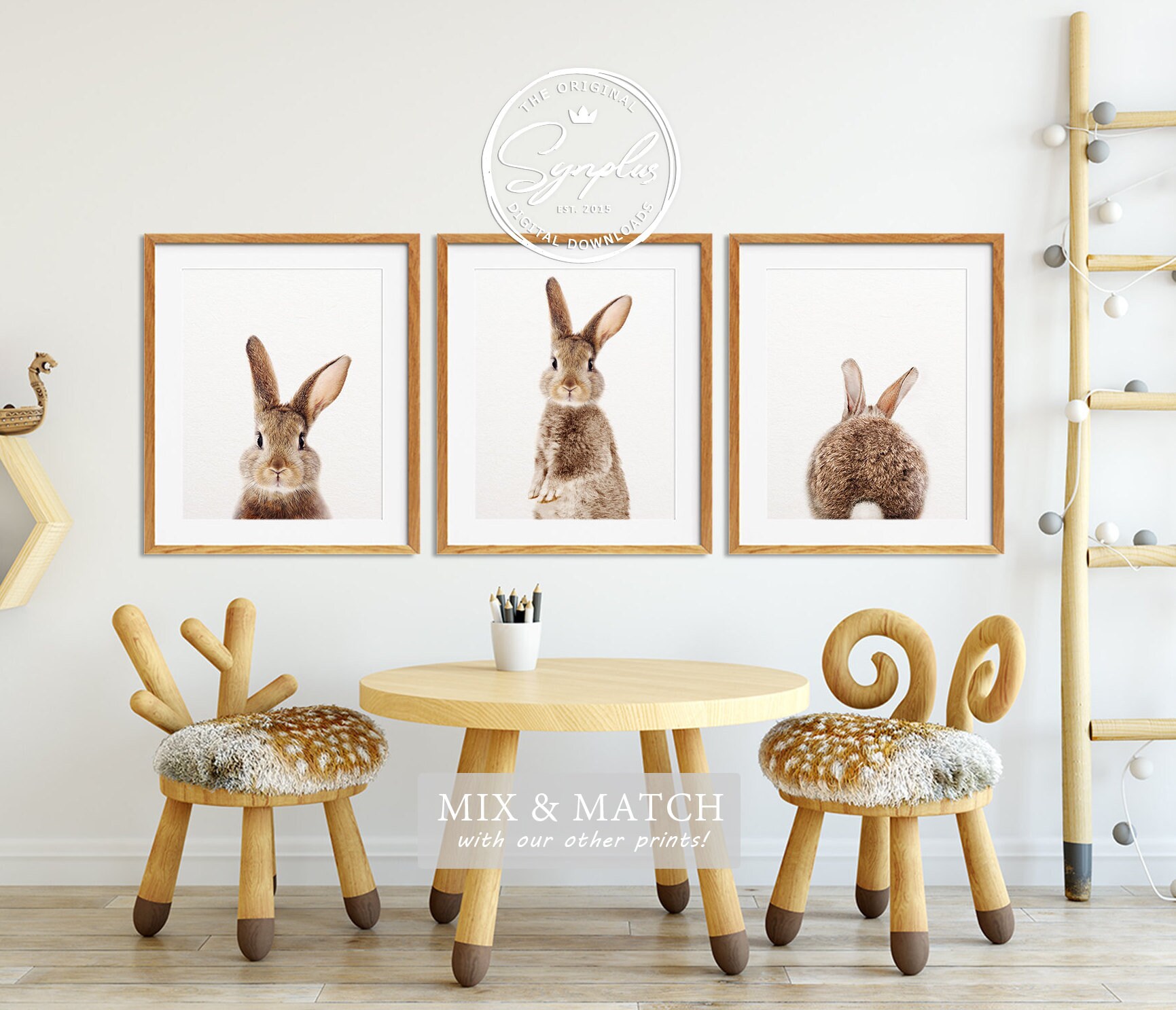 Rabbit Print, Woodland Nursery Decor, Rabbit Art, Bunny Rabbit, Nursery ...