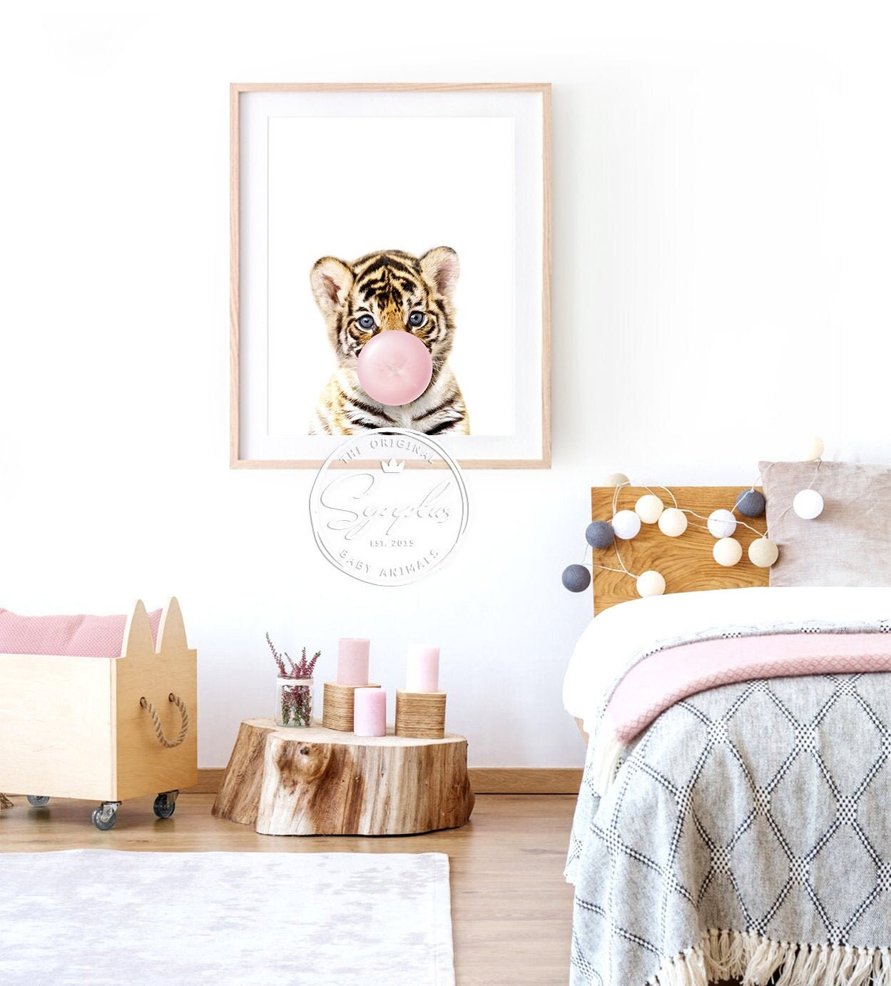 Baby Tiger With Bubble Gum Tiger Cub Blowing Bubble Gum - Etsy