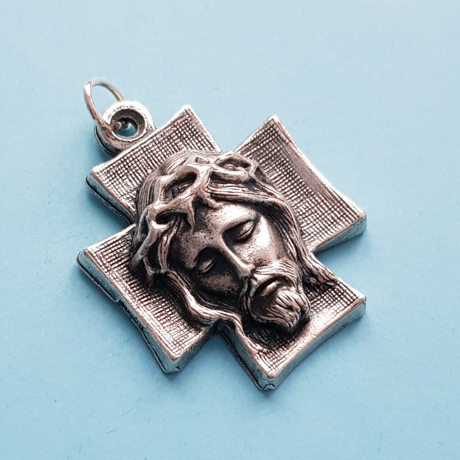 Religious Catholic Holy Face of Jesus Medal Cross Pendant | Etsy