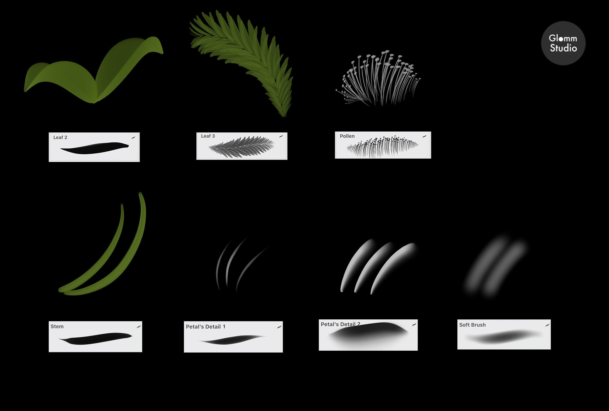 Glomm Flowers Brushset for Procreate 15 Brushes Commercial - Etsy