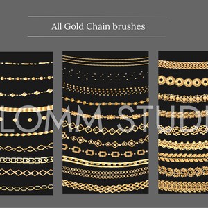 Glomm Gold Chains for Procreate 30 Brushes, for Fashion Design and ...