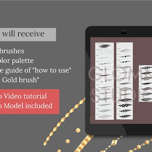 Glomm Gold Chains for Procreate 30 Brushes, for Fashion Design and ...