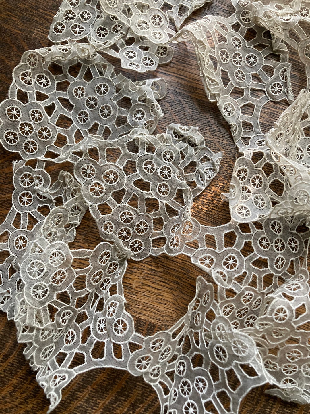 Vintage Organza and Needle Lace Accents Trim ~ Cut Work Needle Lace ...