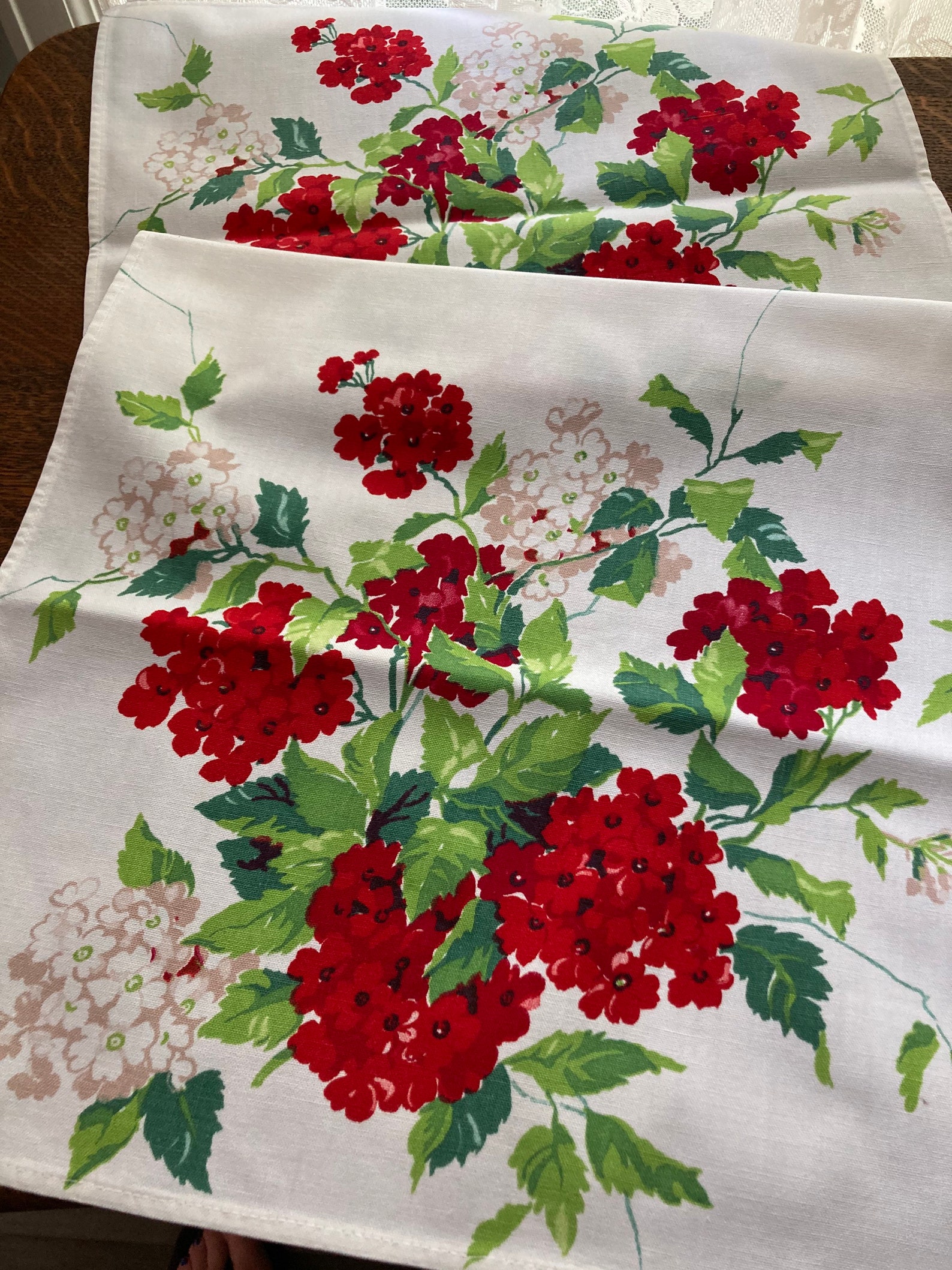 Vintage WILENDUR Red Floral Towelverbena1950's Retro - Etsy