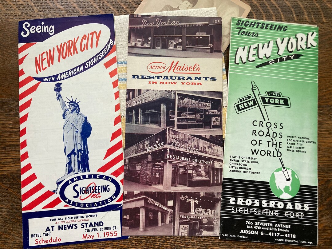 Lot of 3 1950's New York City Vintage Tourism Pamphlets~sightseeing ...
