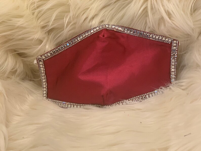 Burgundy Satin Face Mask,wedding Mask - Etsy