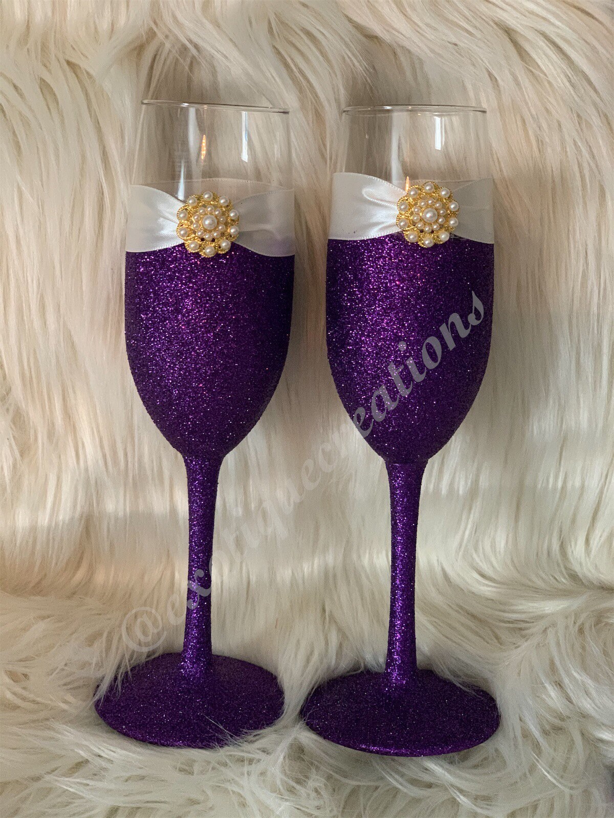 Purple and Ivory 4pc Wedding Set - Etsy