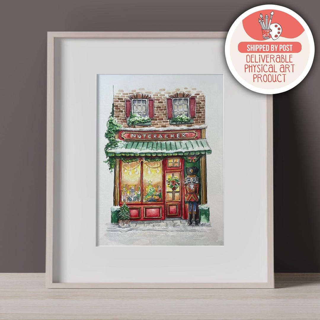Nutcracker Christmas Shop, Original Art Drawn on Paper, Hand Made Art ...