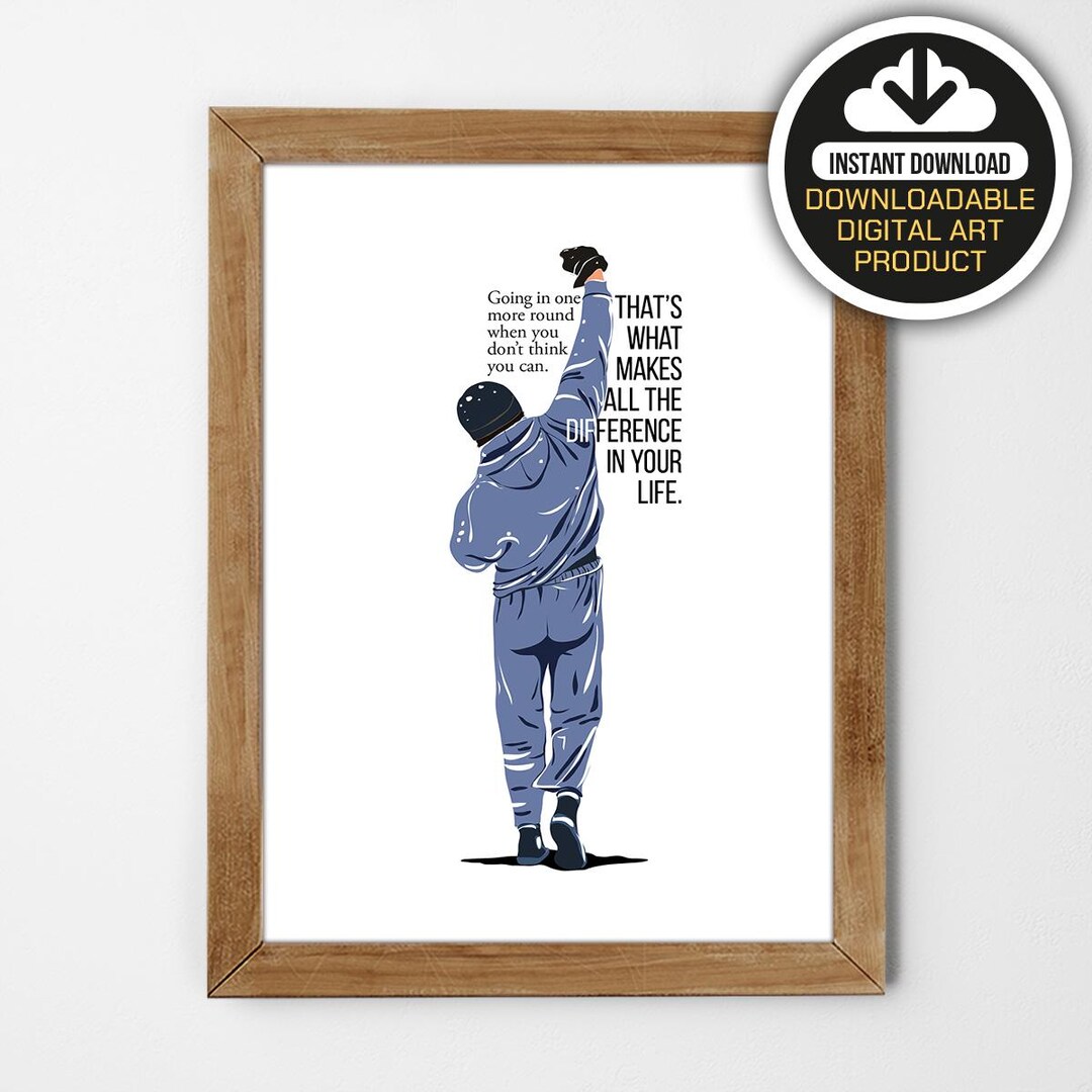 Rocky Balboa Art Poster, Rocky Balboa Blue Color, Movie Poster ...