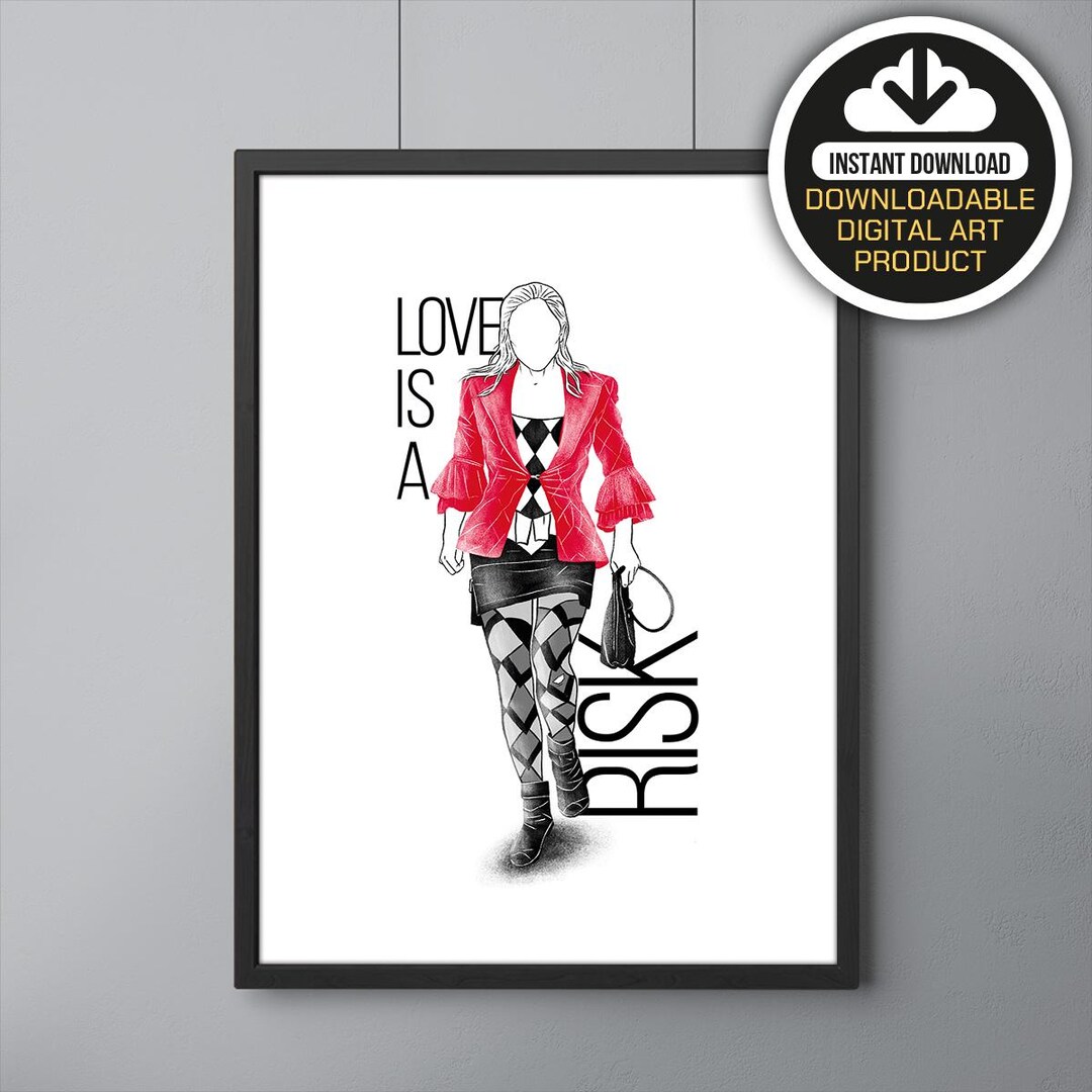 Harley Quinn Art Poster, Lady Gaga, Illustrations, Typography, Home ...