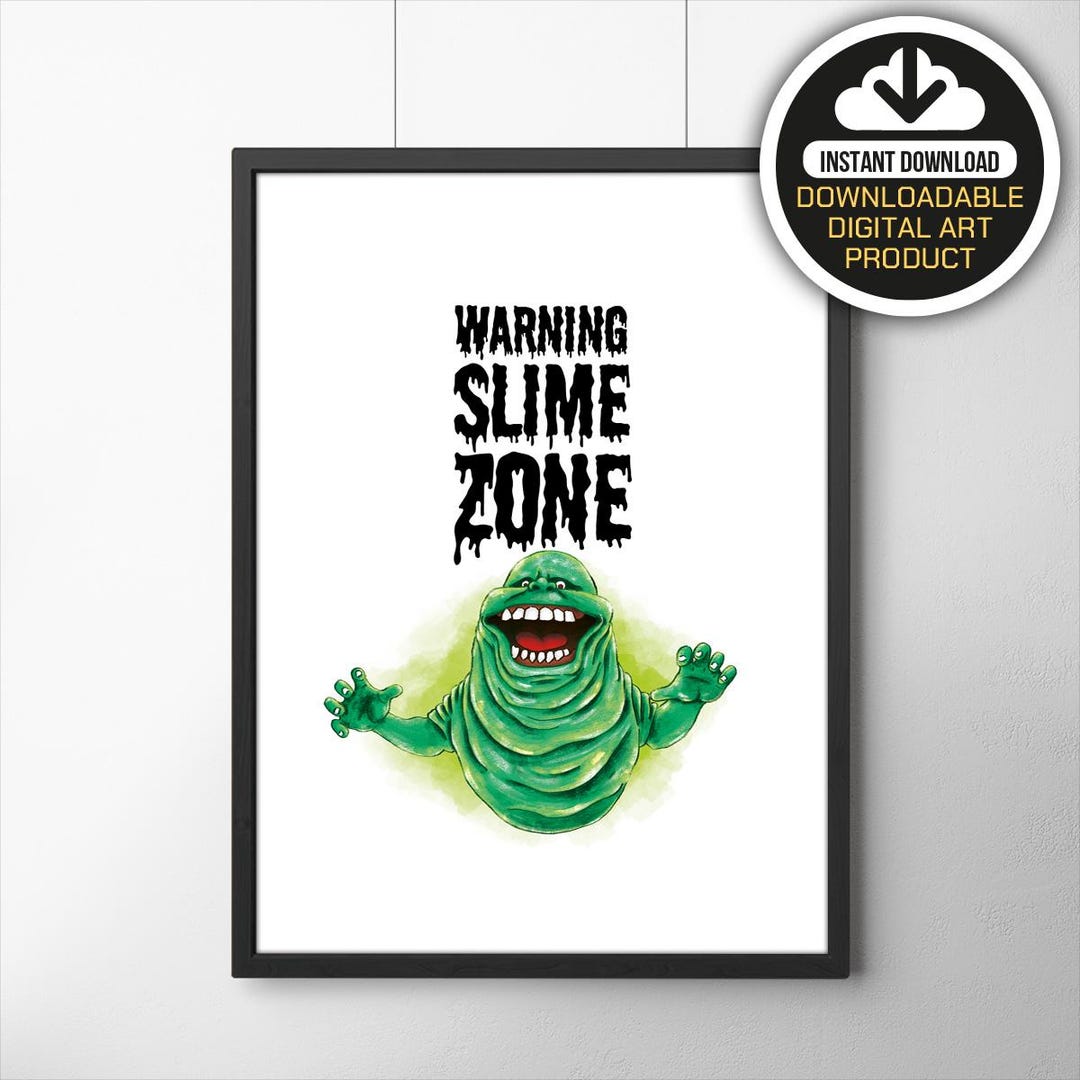 Warning Slime Zone, Slimer Poster, Film Poster, Ghostbusters ...