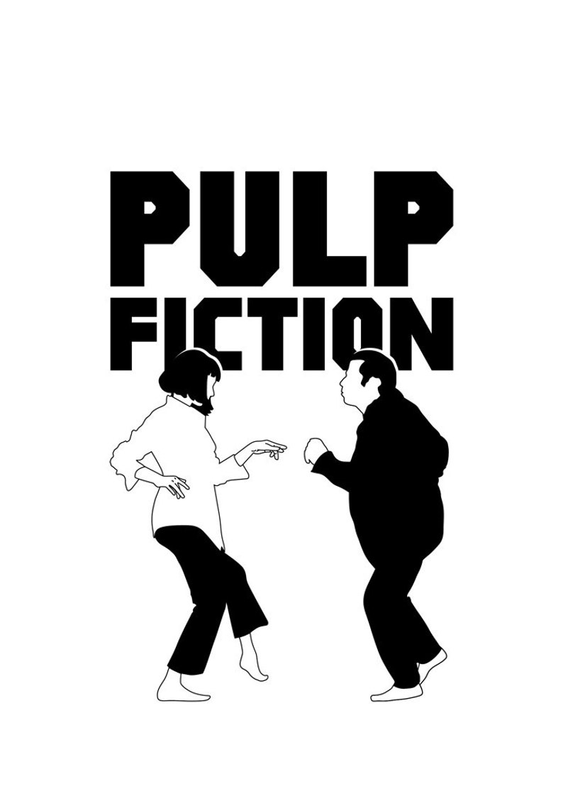 Pulp Fiction Poster, Pulp Fiction Art, Illustrations, Typography, Gift ...