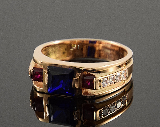 Unique Men Ring Large Ring for Men Gold Men Ring Mens | Etsy