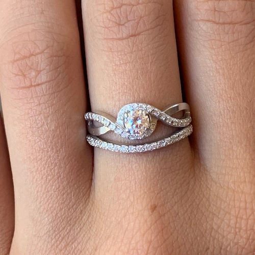 Unique Silver Womens Wedding Rings Set Art Deco Antique | Etsy