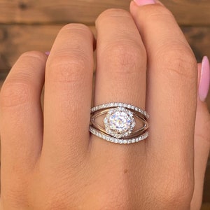 Wedding Rings Set, Silver Wedding Rings, Bridal Set Ring, Unique Silver ...