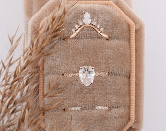 Antique Style Victorian Womens Wedding Rings Set 14k Rose - Etsy