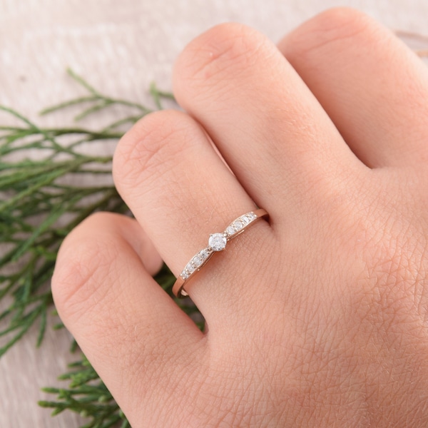 Tiny Engagement Ring - Etsy