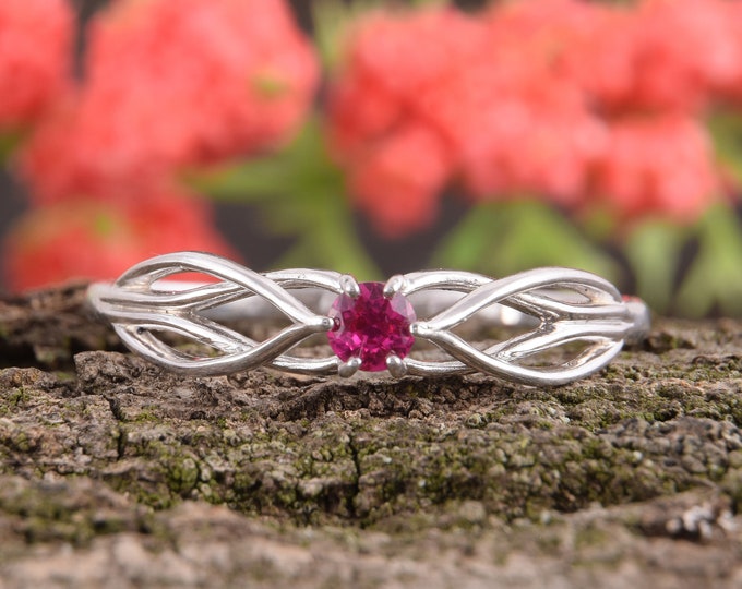 Ruby Ring Promise Ring Engagement Ring Women Silver Ring | Etsy