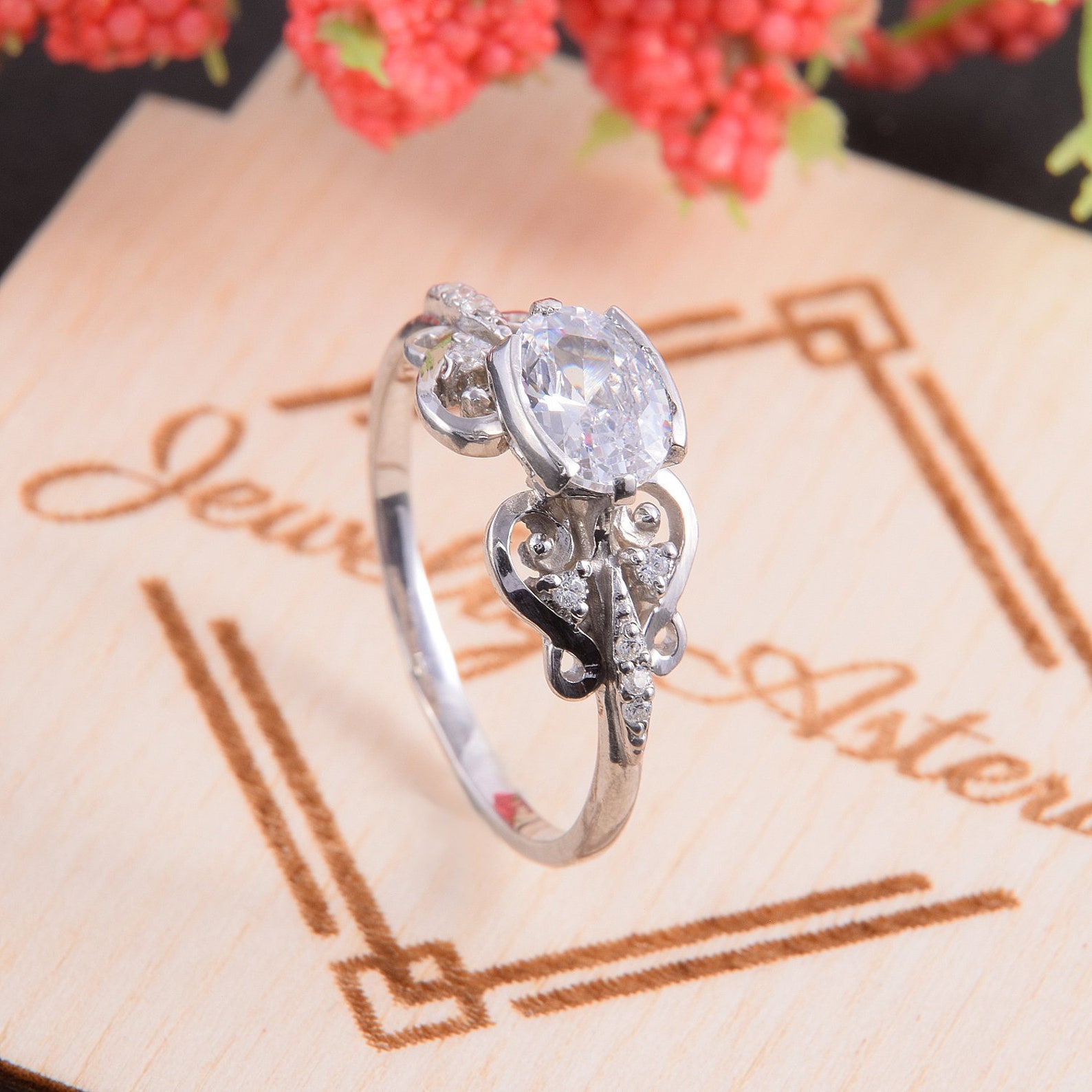 Art Deco Ring Antique Style Ring Victorian Ring Engagement - Etsy