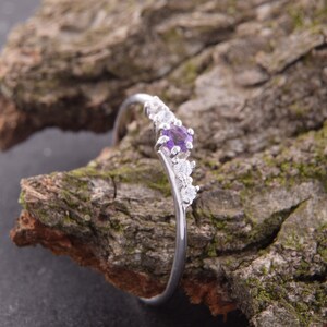 Amethyst Ring, Minimalist Ring, Dainty Rings, Promise Ring Silver ...