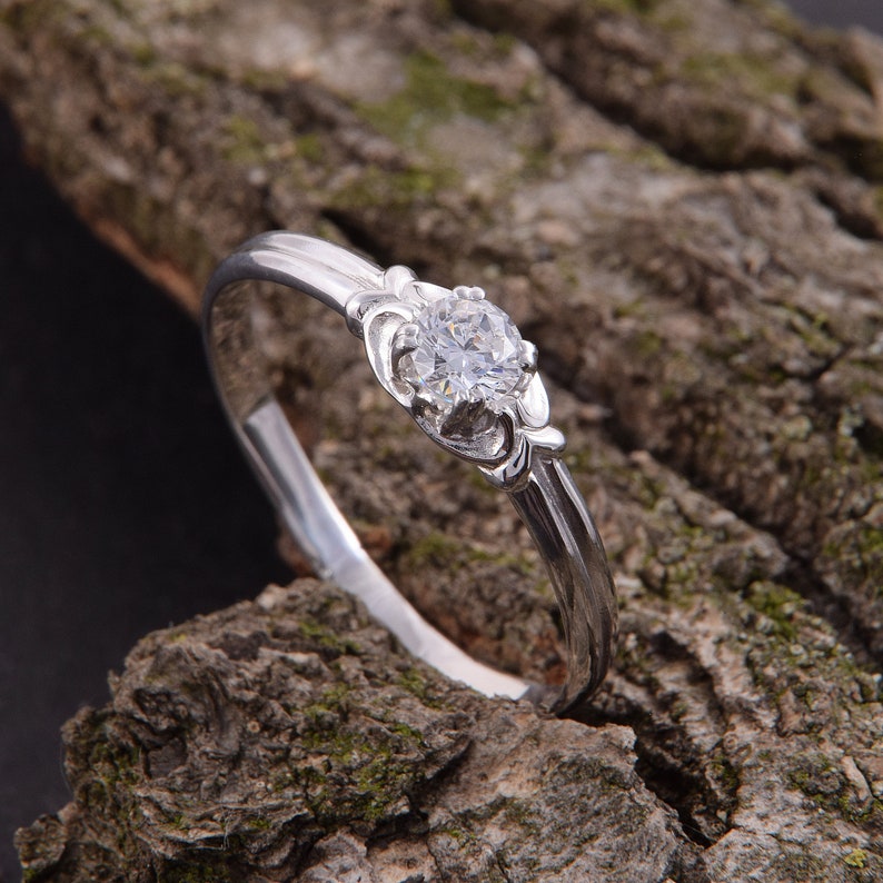 Solitaire Engagement Ring Solitaire Promise Ring 4 Prongs | Etsy