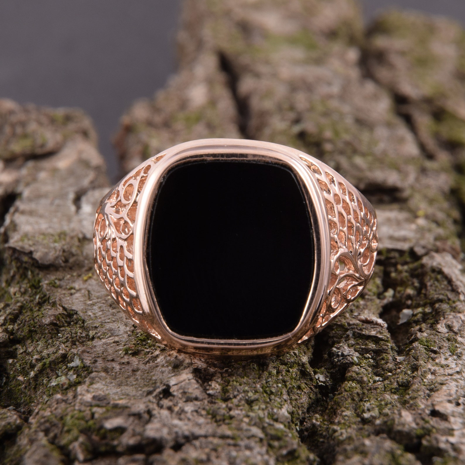 Black Onyx Ring Onyx Men Ring Square Men Ring Signet Men | Etsy