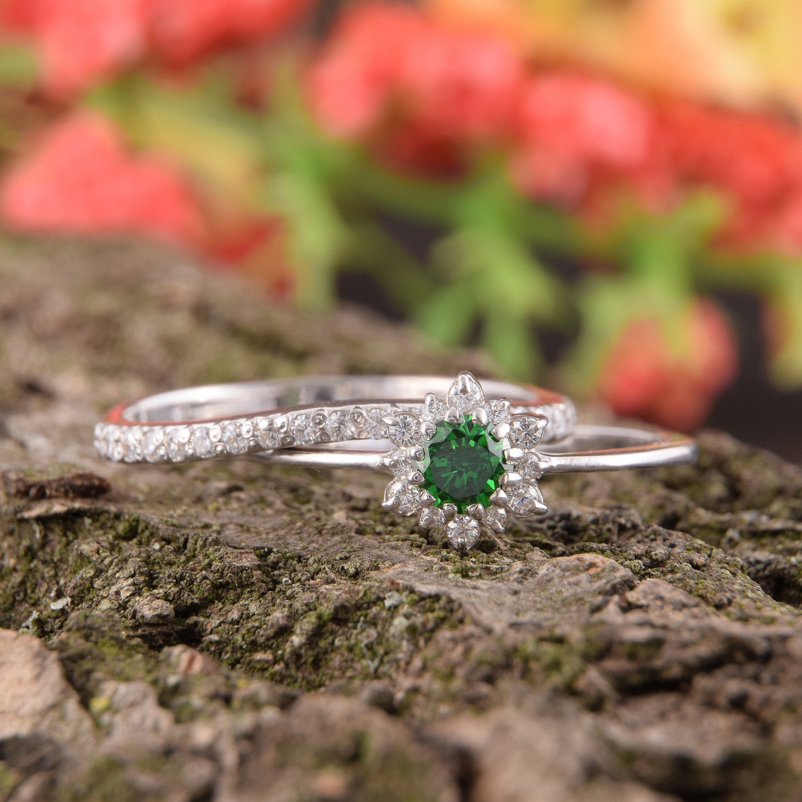 Emerald Rings, Promise Rings Set, Wedding Rings Set, Engagement Rings ...
