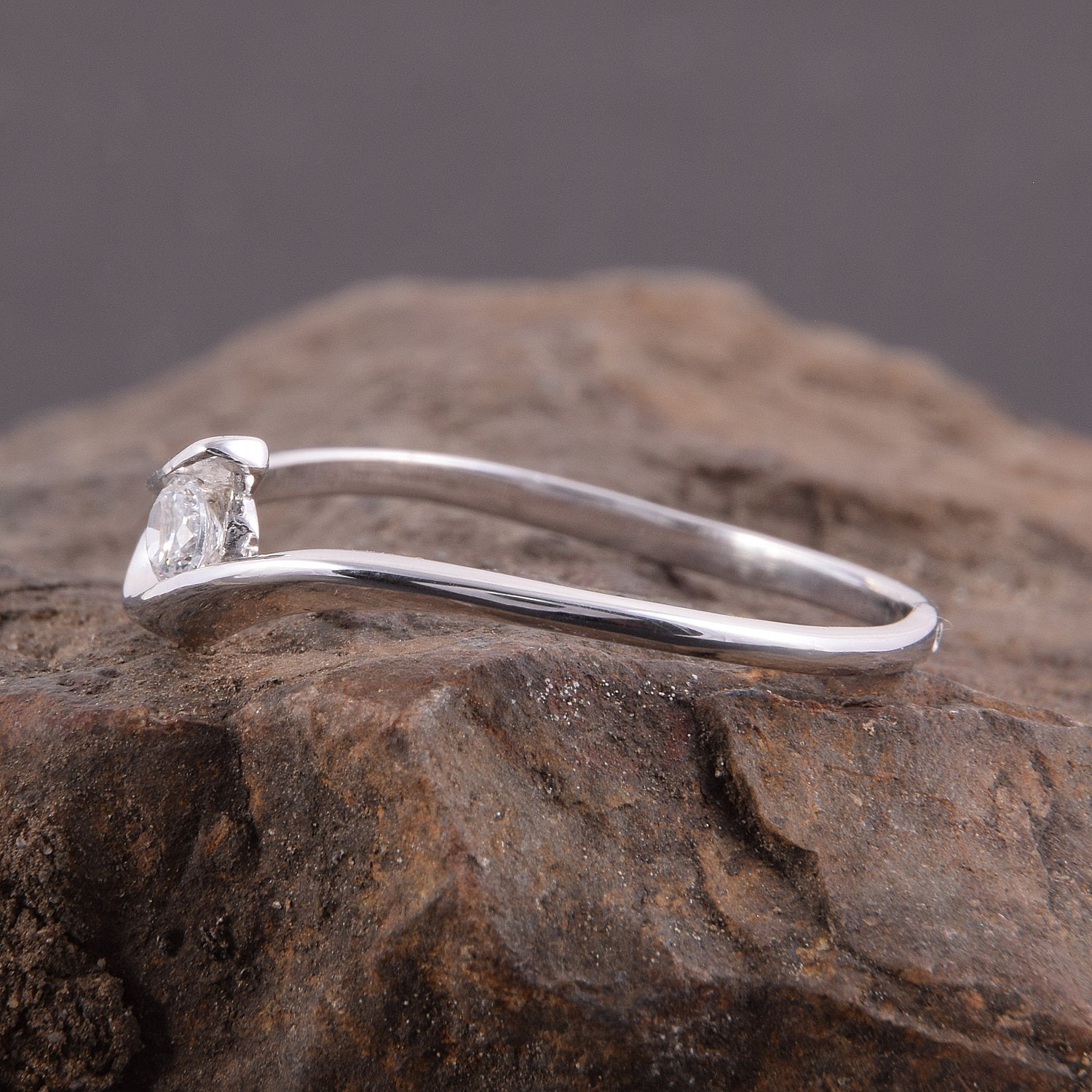 Solitaire Engagement Ring Solitaire Promise Ring 3.0 Mm - Etsy