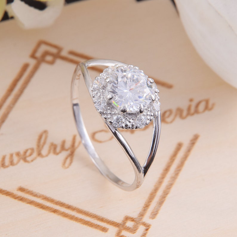 Wedding Rings Set Silver Wedding Rings Bridal Set Ring - Etsy