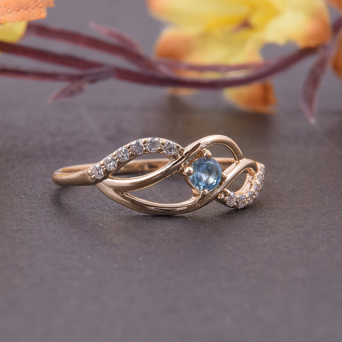 Topaz ring Promise ring gold Birthstone ring Women ring | Etsy