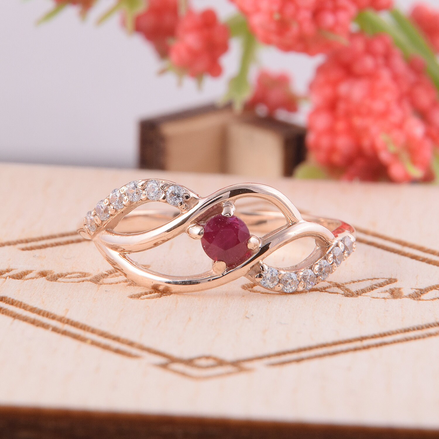Gold Ruby Ring Multistone Ring Rose Gold Ring Promise Ring - Etsy